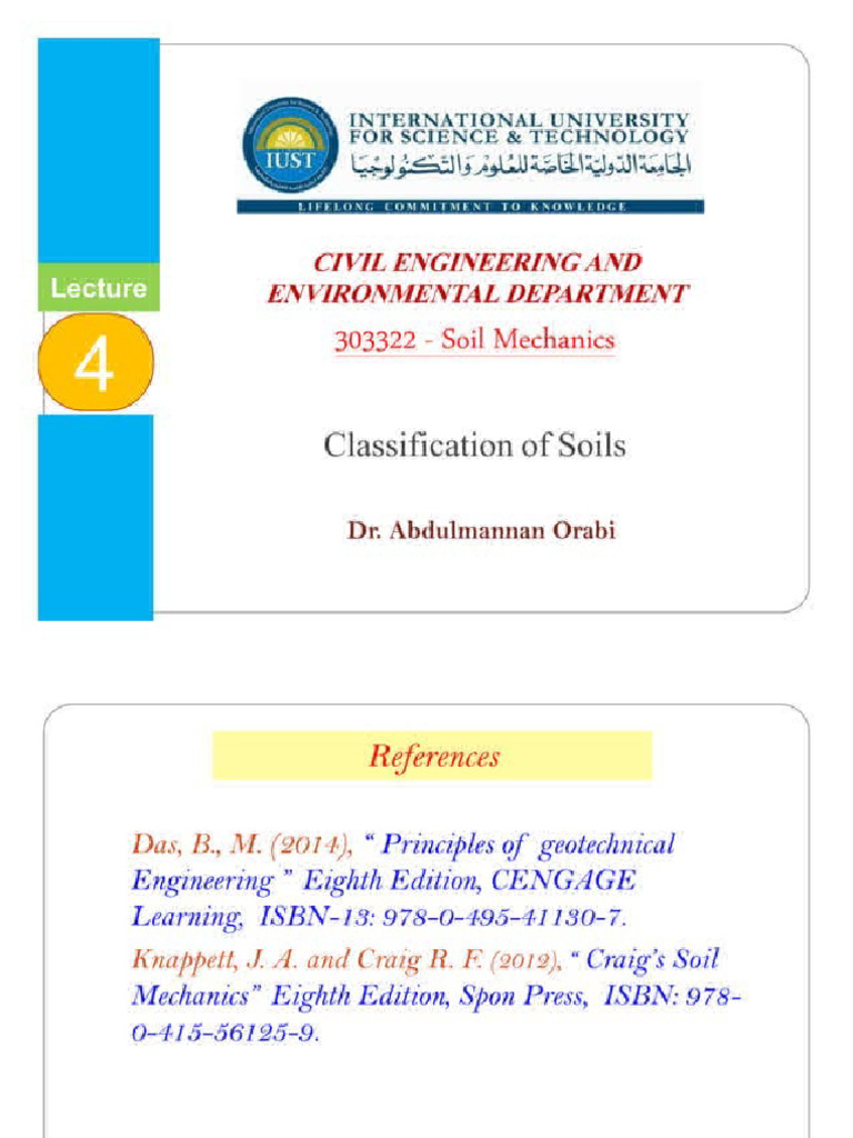 Lecture 4 Classification of Soil 67797553 67797553 | PDF