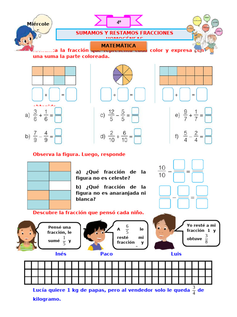 Suma y Resta de Fracciones Homogéneas | PDF