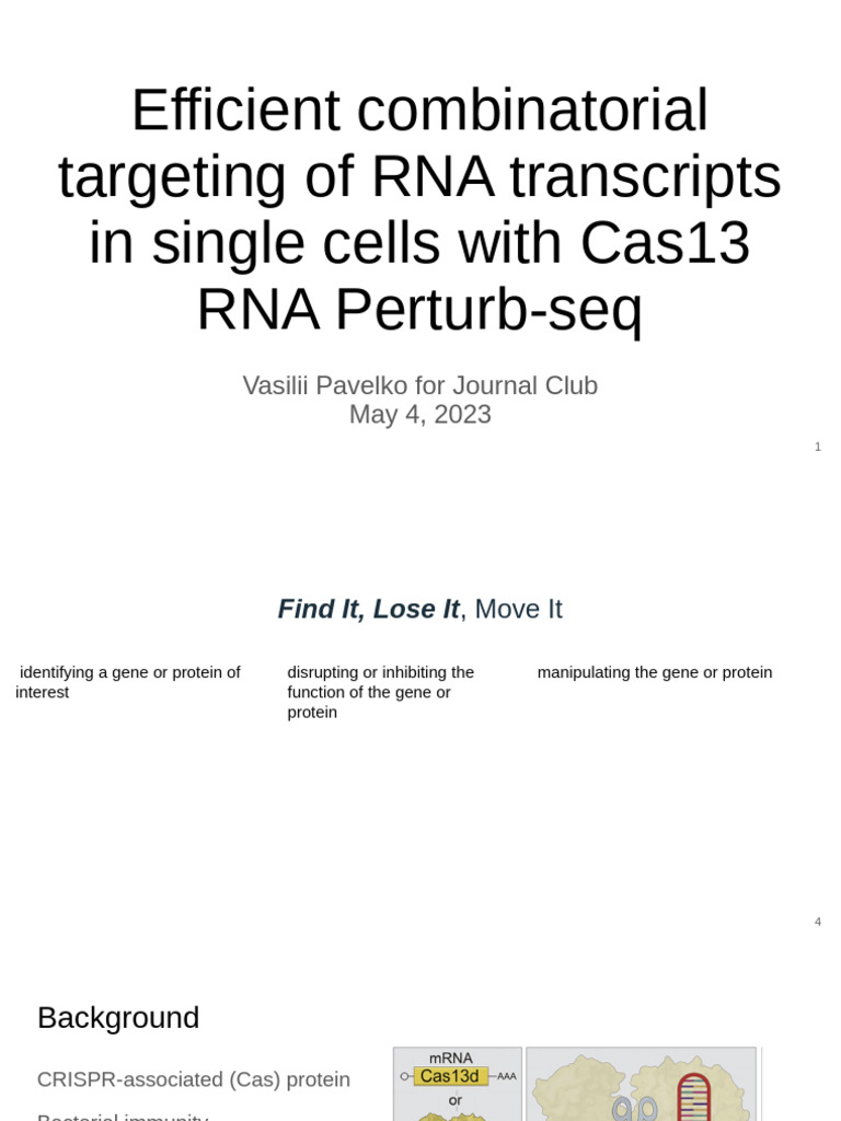 Efficient Combinatorial Targeting of RNA Transcripts in Single Cells ... Efficient Combinatorial Targeting of RNA Transcripts in Single Cells ...