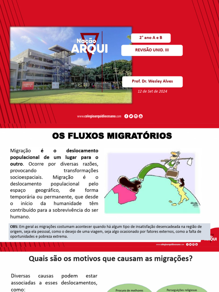 Arqui - REVISÃO GEOGRAFIA - Unidade III - Geografia 2° Série A e B 2024 | PDF