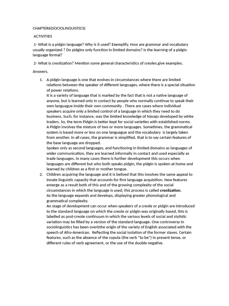 Creolization | PDF | Cultural Assimilation | Languages