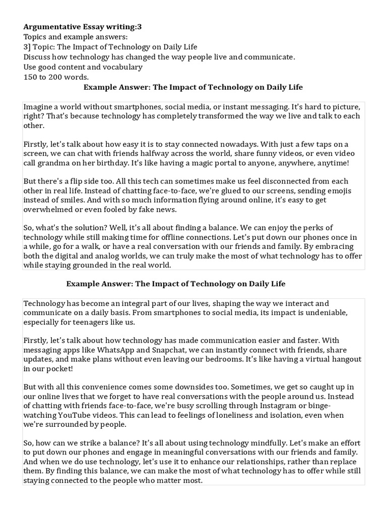 Argumentative Essay Writing Examples PG 3 N 4.1721461111 | PDF