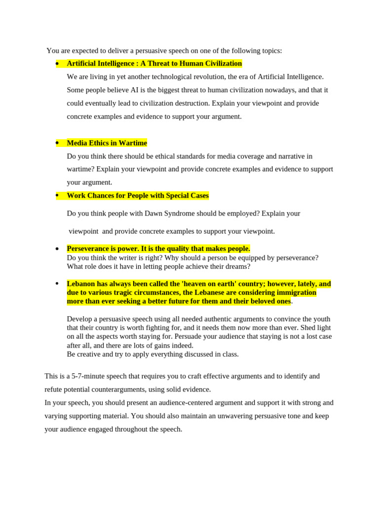 Persuasive Speech | PDF