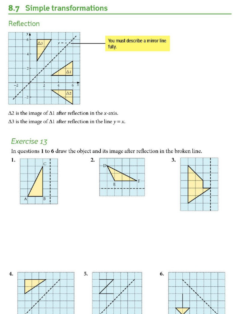 Ch8 Ex 13 (Reflection) | PDF