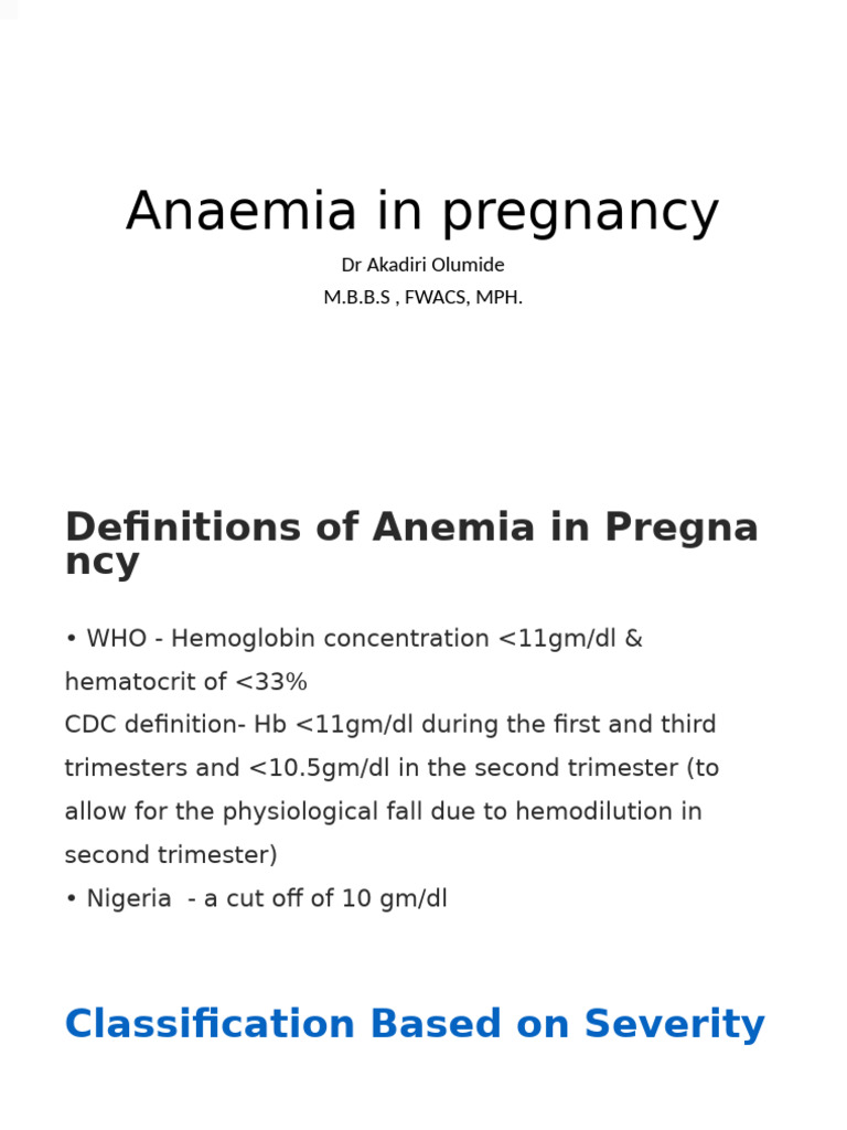 Anaemia in Pregnancy-1 | PDF