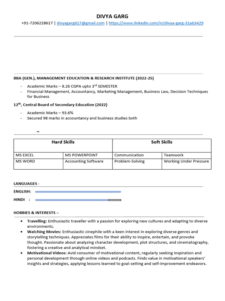 Divya Resume | PDF