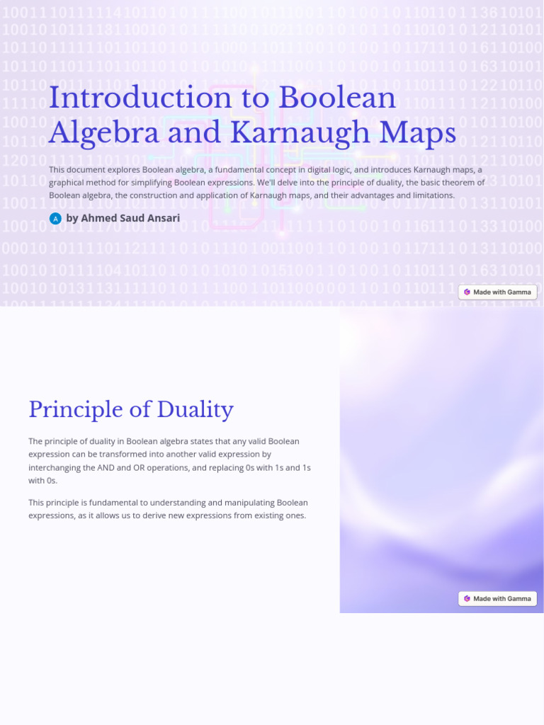 Introduction To Boolean Algebra and Karnaugh Maps | PDF