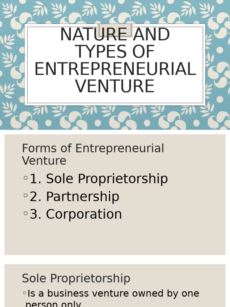 10.entrep - Nature and Types of Entrepreneurial Venture 2 | PDF