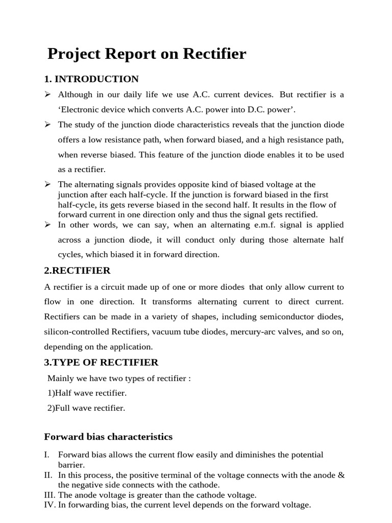 441854411-Project-Report-on-Rectifier[1] | PDF