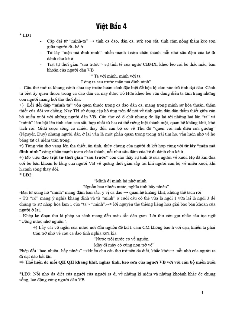 Việt Bắc 4-Ôn thi GHK1 | PDF