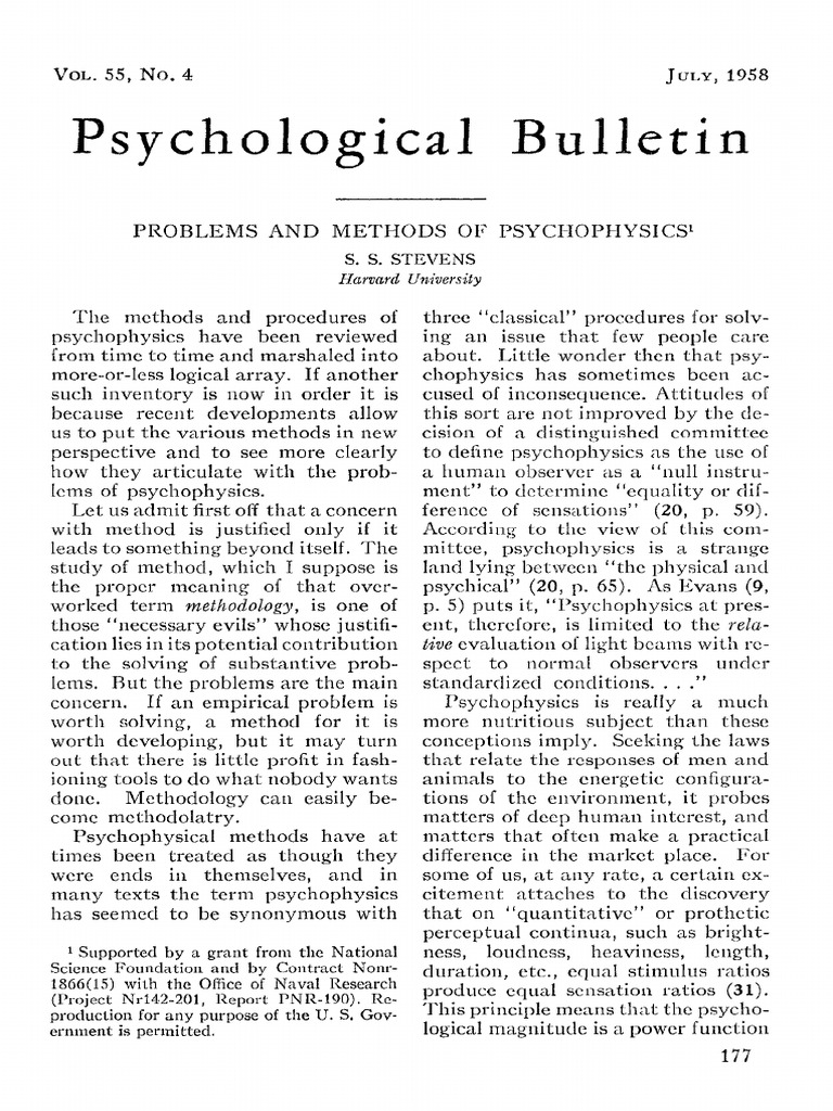 Psychological Bulletin: S. S. Stevens | PDF
