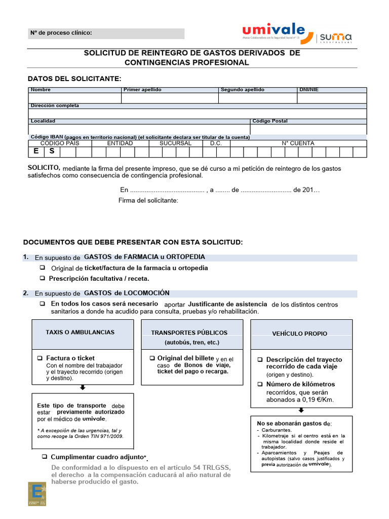 Reintegro Gastos AT | PDF