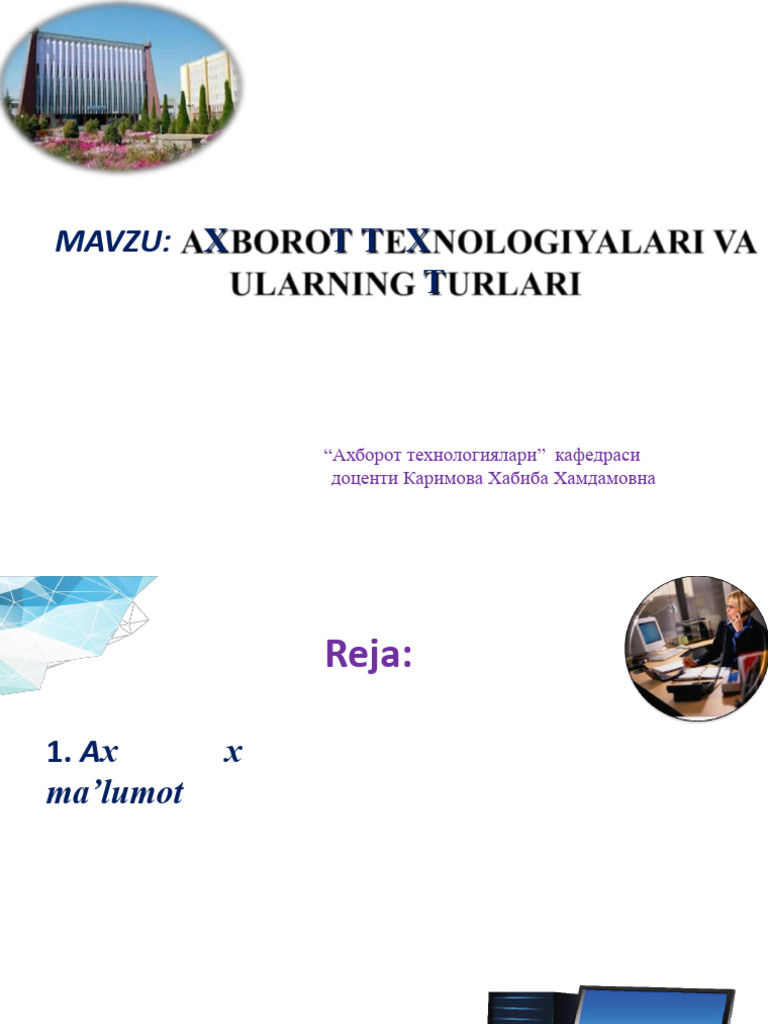 Axborot Texnologiyalari Haqida Malumot | PDF