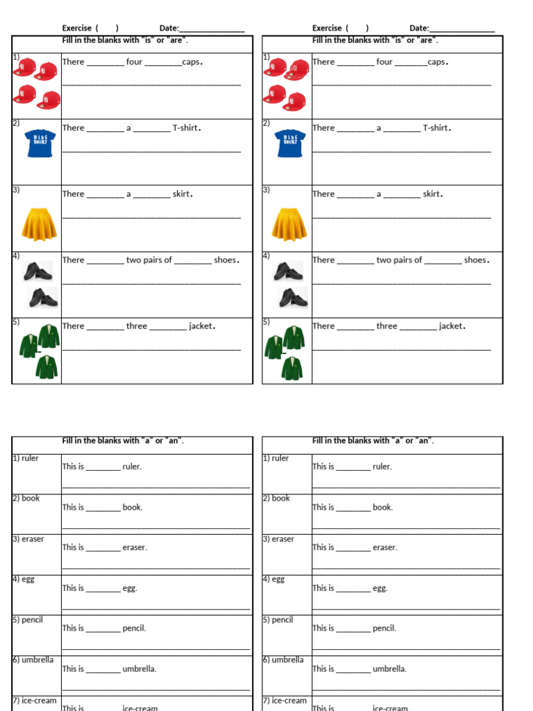 Clothes (Year 2 English Exercise) | PDF