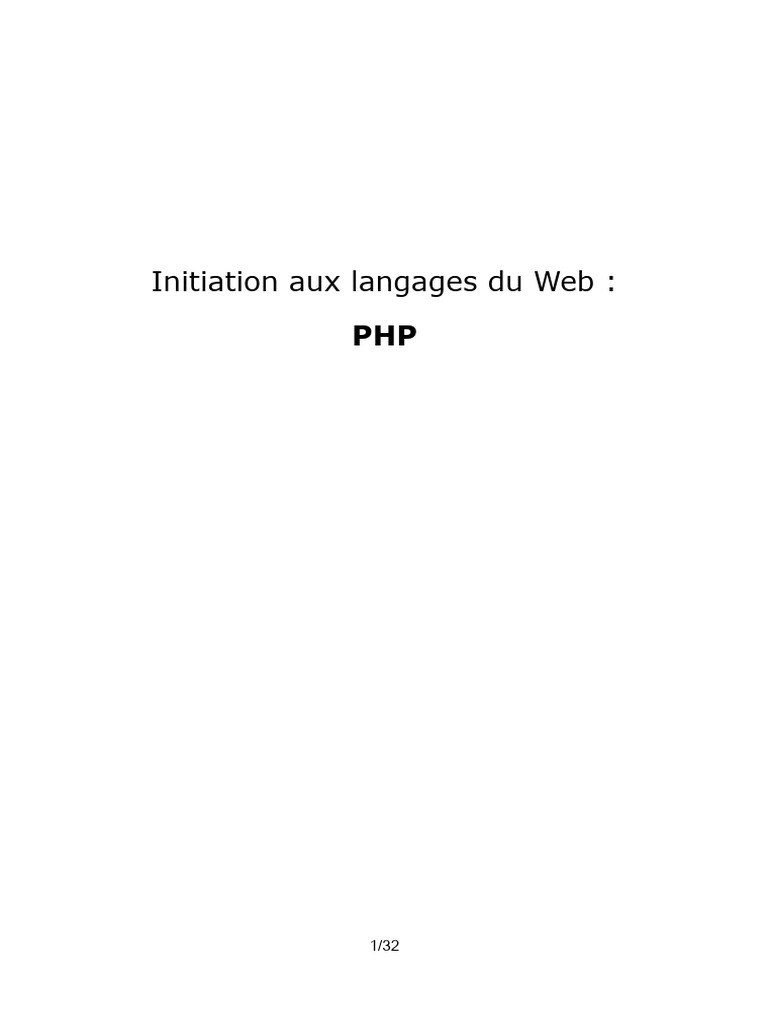 Initiation Aux Langages Du Web | PDF