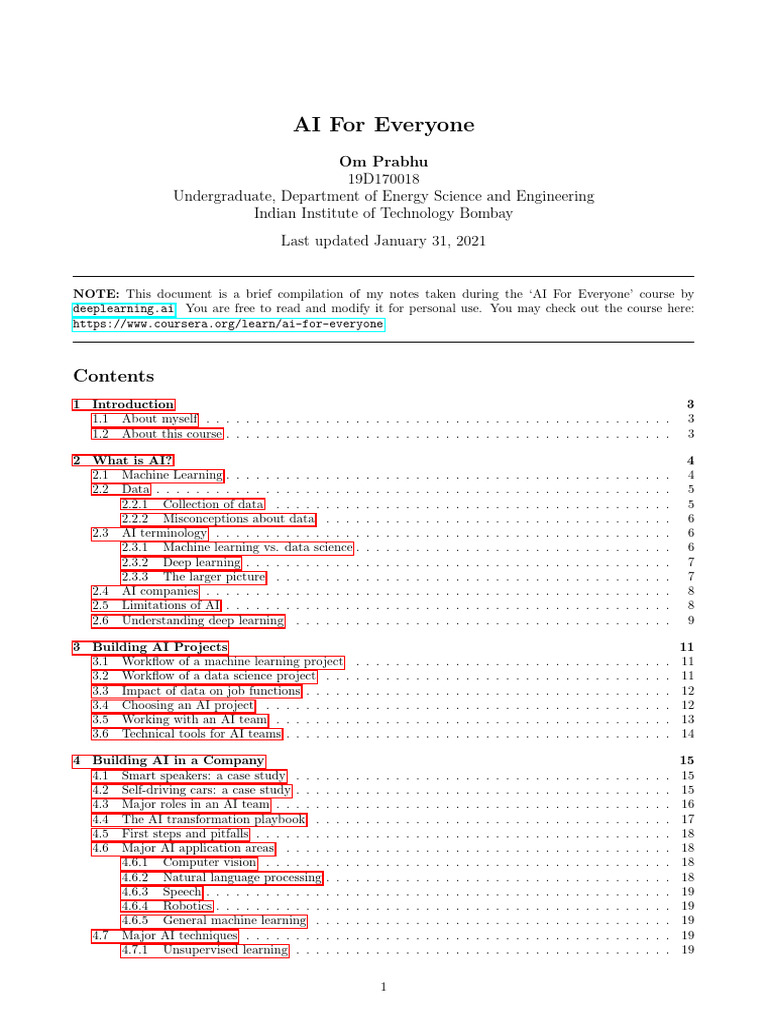 AI for Everyone | PDF