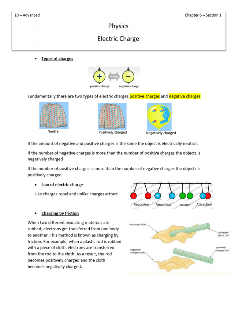 Electric Charge Notes | PDF