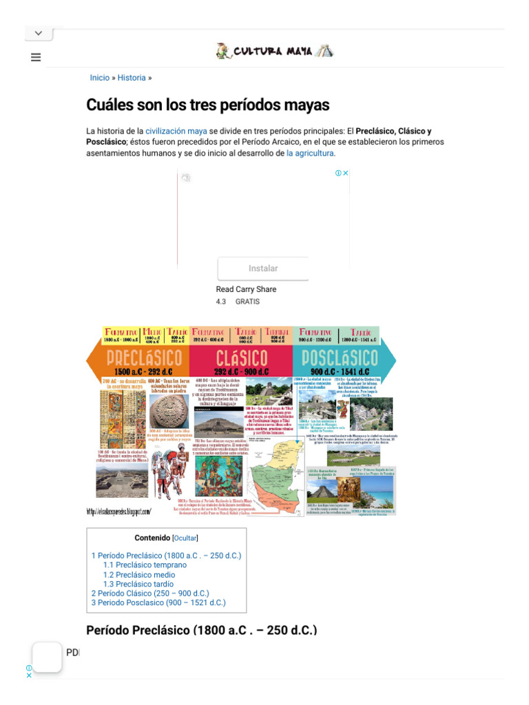 Cuáles Son Los Tres Períodos Mayas - Cultura Maya | PDF