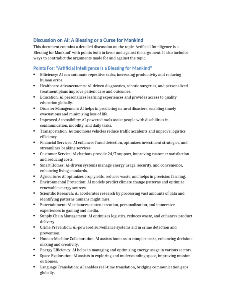 AI Blessing or Curse Discussion | PDF
