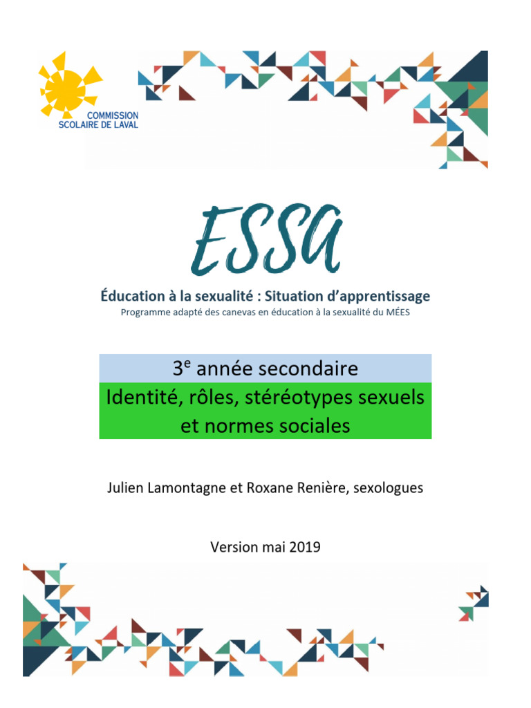 SA - SEC 3 - Identité, Rôles, Stéréotypes Sexuels Et Normes Sociales | PDF