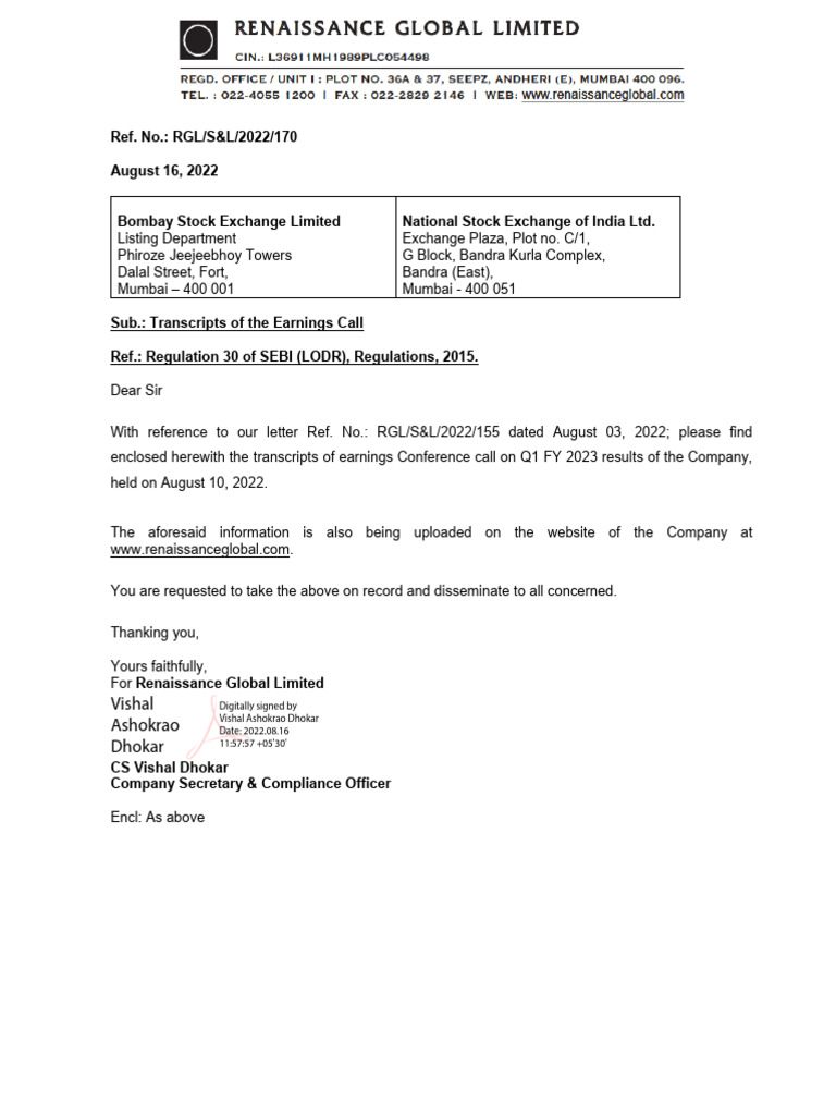 Transcript of Earning Call 10.08.2022 | PDF