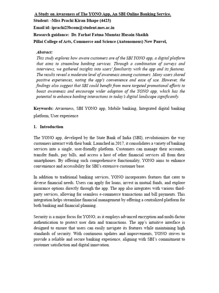 4423 Prachi Ithape SYBCOM Synopsis Mini Project-2 | PDF | Survey Methodology | Methodology