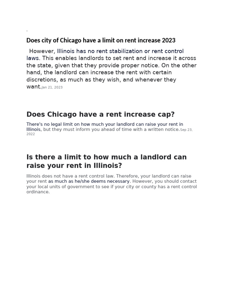 Rent Increase Chicago | PDF