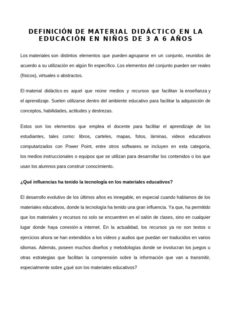 Definición de Material Didáctico | PDF | Enseñando | Aprendizaje