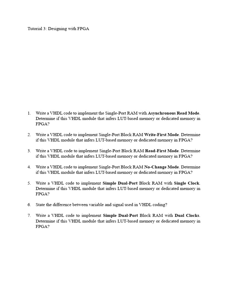Tutorial 3 - Designing with FPGA | PDF
