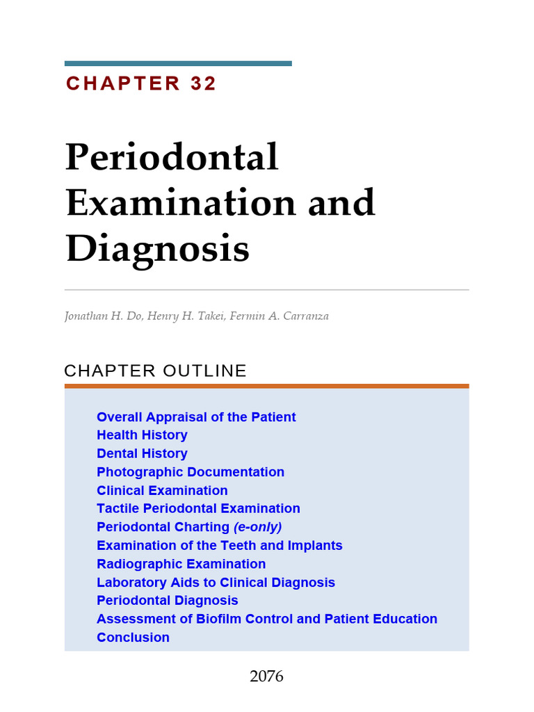 Newman and Carranza's Clinical Periodontology Michael G Newman | PDF