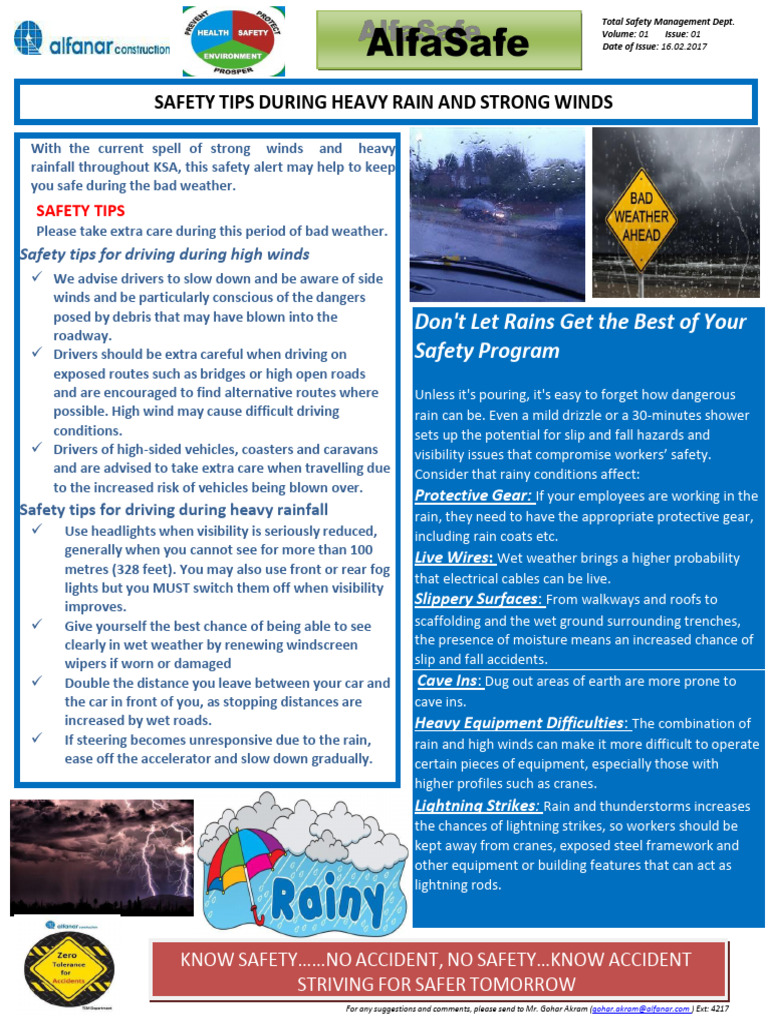 Safety Tips During Rain and Strong Winds | PDF