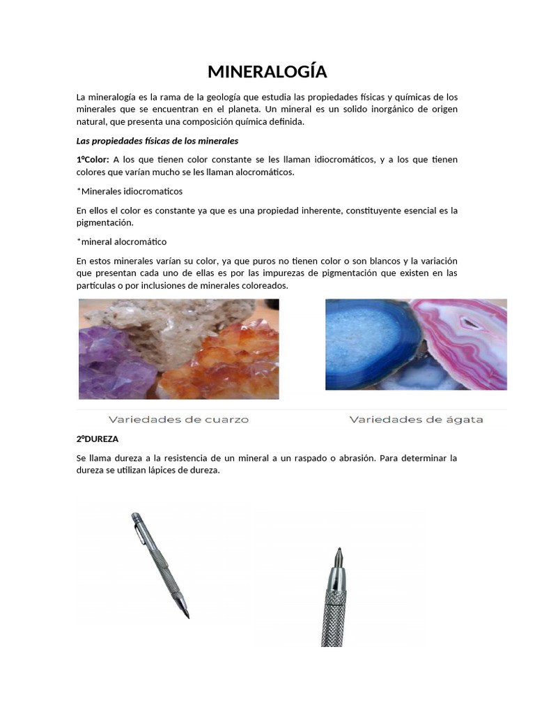 Mineralogía 2 | PDF | Roca (geología) | Minerales
