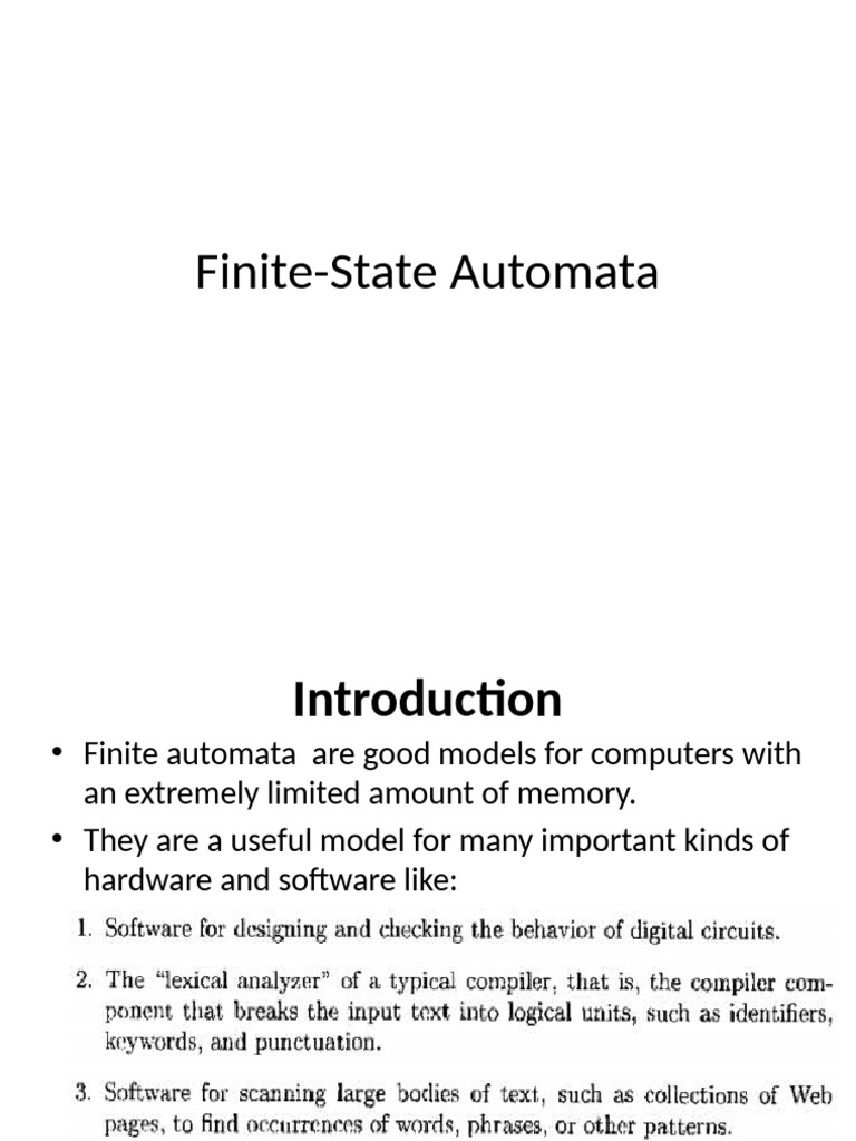Lecture 6 - Finite-State Automata | PDF