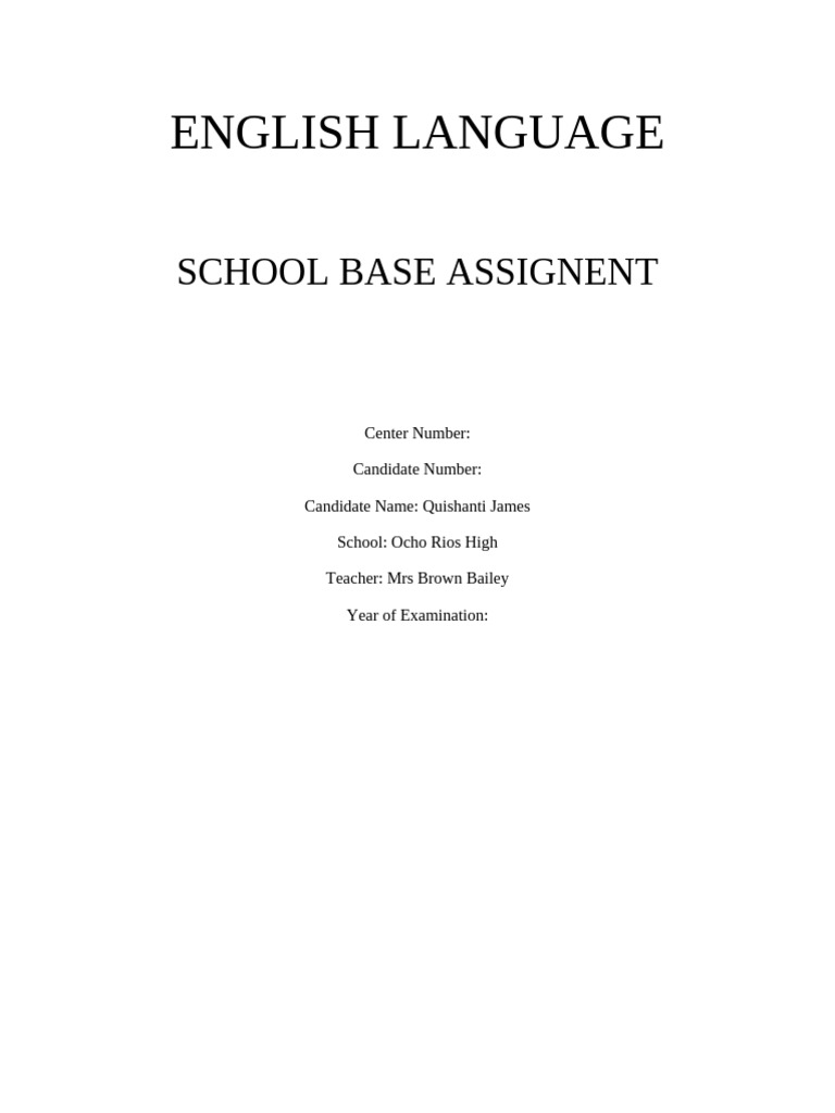 English Sba | PDF
