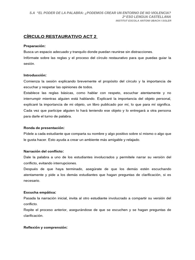 ANEXO 2 ACT 2 CIRCULO RESTAURATIVO | PDF