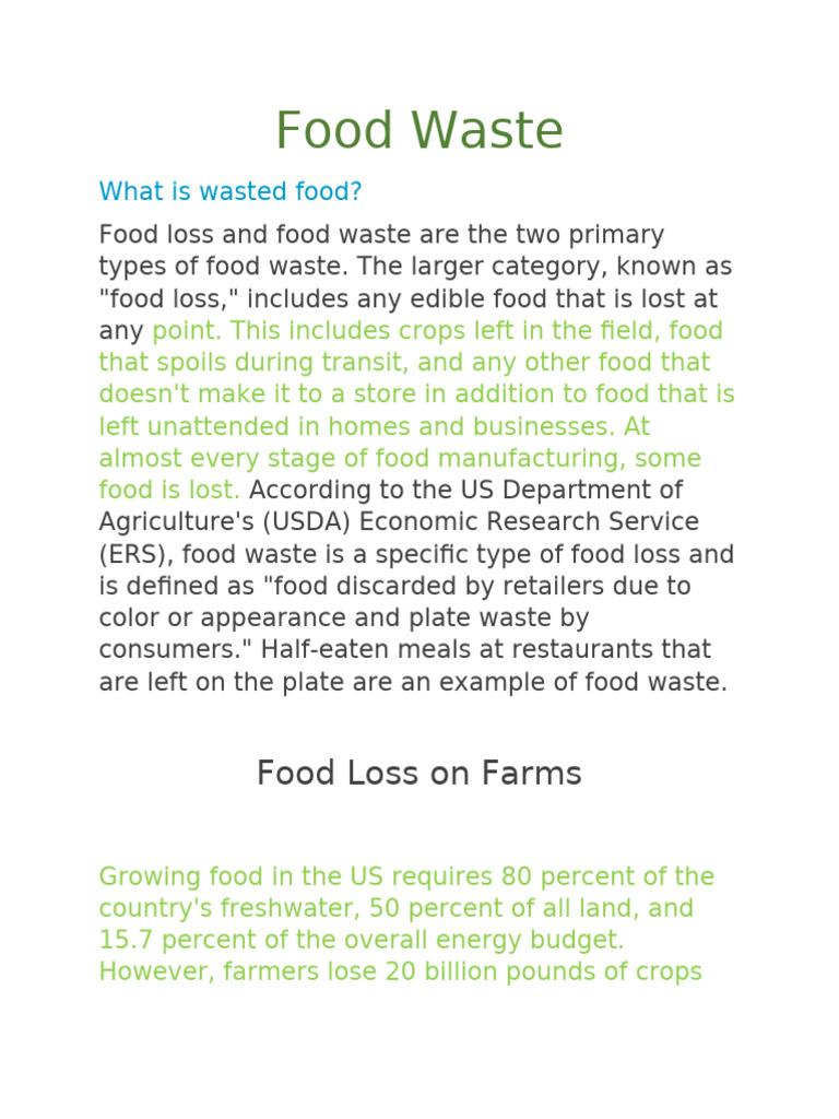 Food Waste | PDF