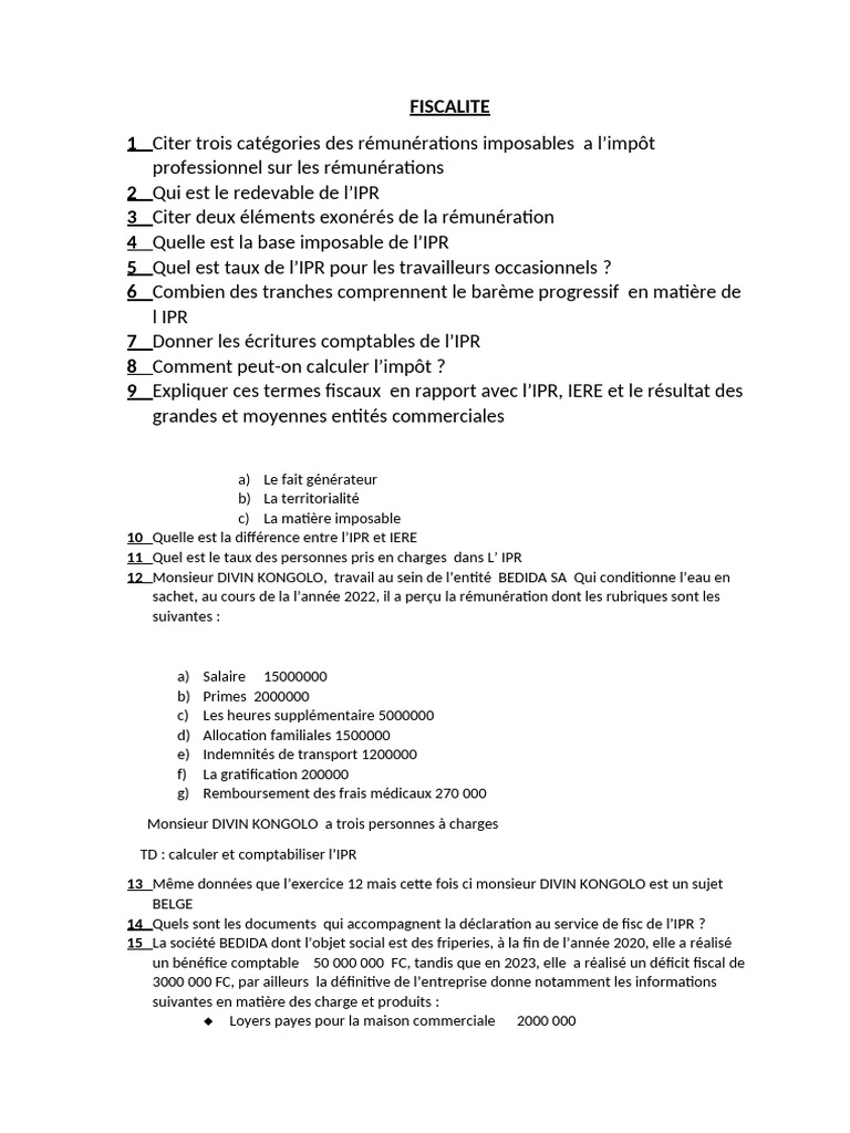 Fiscalite 3 CG | PDF