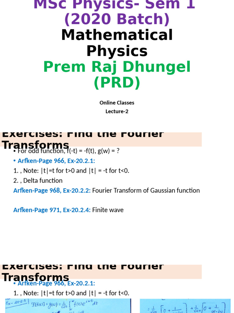Sem1 MathPhy PRD L2 | PDF