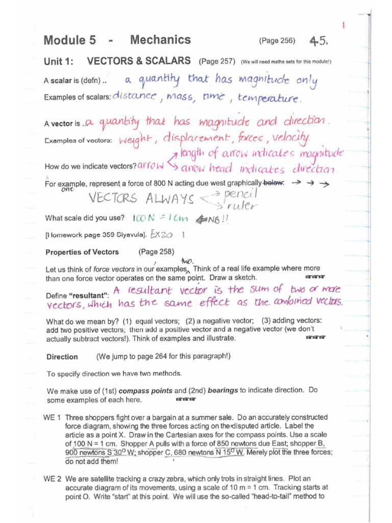 Grade 10 Vectors and Scalars-1 | PDF