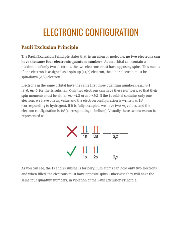 Pauli Exclusion Principle | PDF