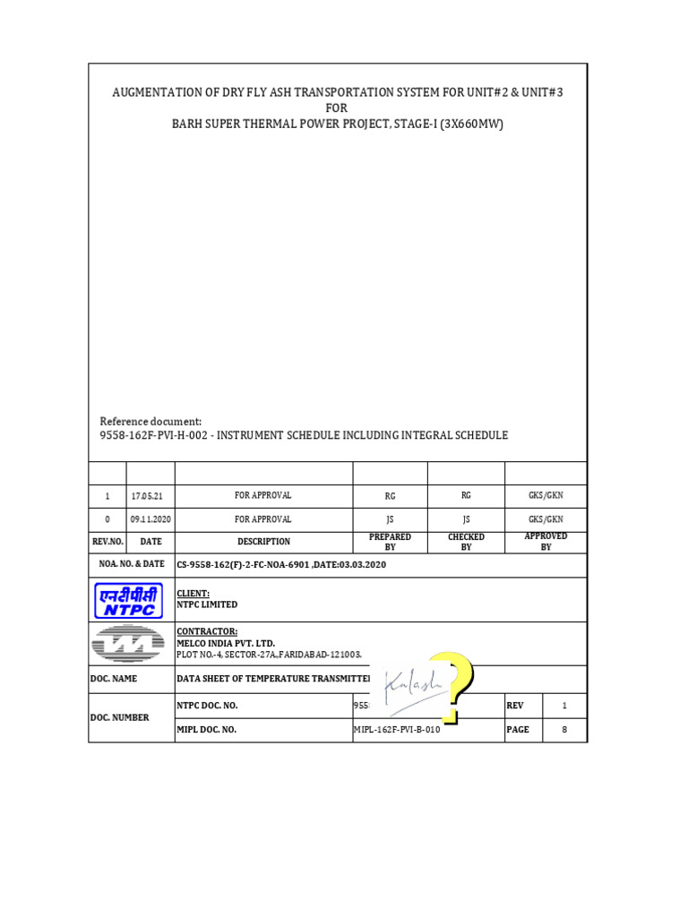 Augmentation of Dry Fly Ash Transportation System For Unit#2 & Unit#3 ...