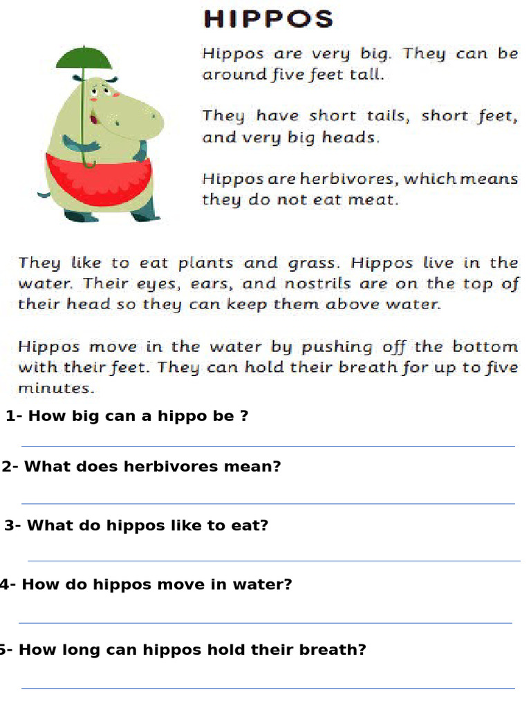 Hippos Text | PDF
