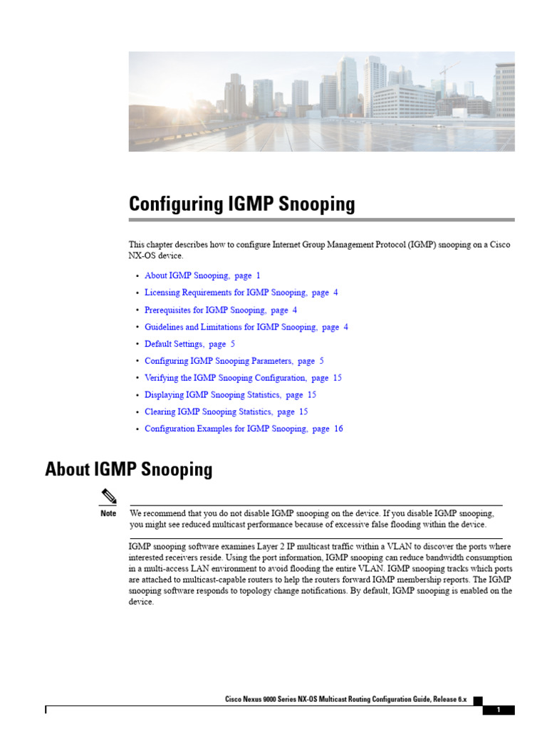 Configuring Igmp Snooping Nxos | PDF