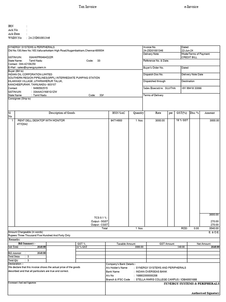 24 25D01001346 Iocl | PDF