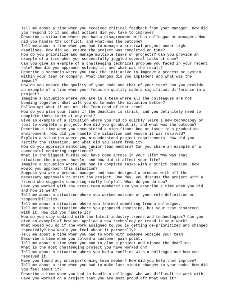 SPOILER Behavioural Question | PDF