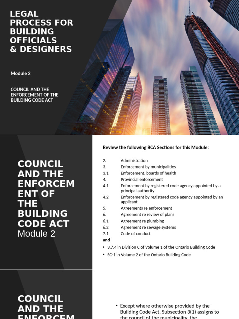 Module 2 - Council and The Enforcement of The BCA | PDF