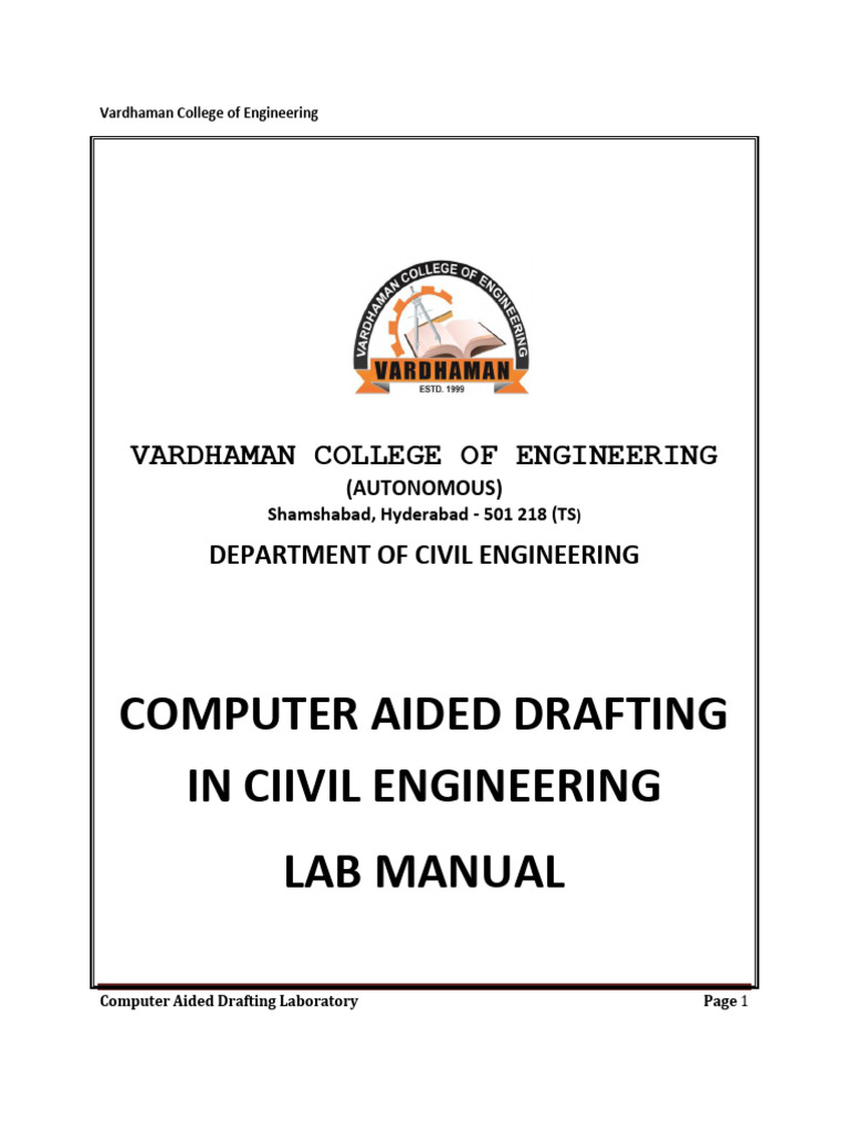 Computer Aided Drafting of Buildings Lab 1 | PDF
