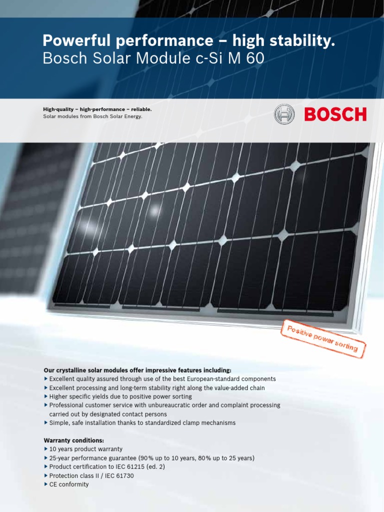 Bosch Solar Module C Si M 60 Englisch | PDF | Technology & Engineering