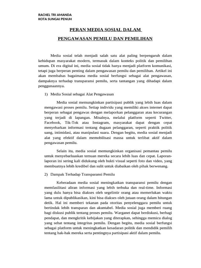 Peran Media Sosial Dalam | PDF
