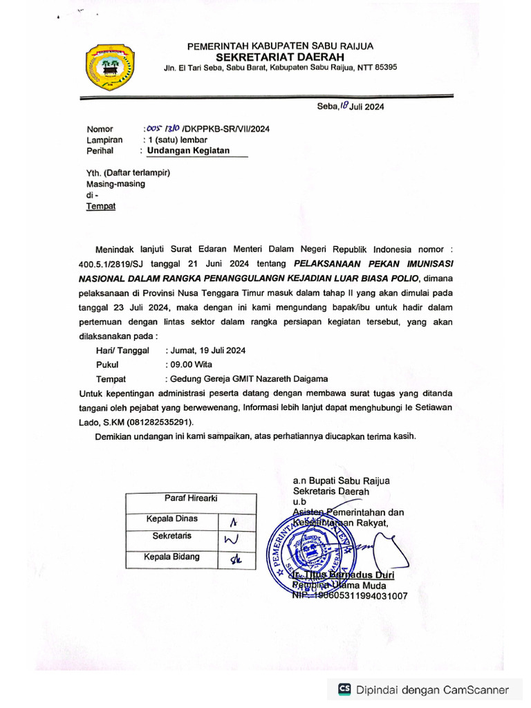 Undangan Rapat Persiapan PIN Polio | PDF